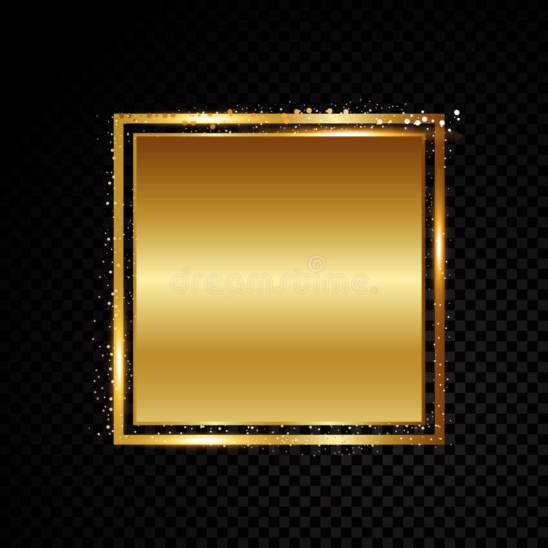 Vector Square Frame. Shining Banner. on Black Transparent Background ...