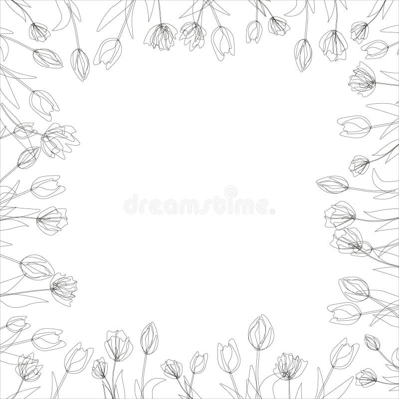 Spring Tulips Flower Frame Border Stock Illustrations – 2,348 Spring ...
