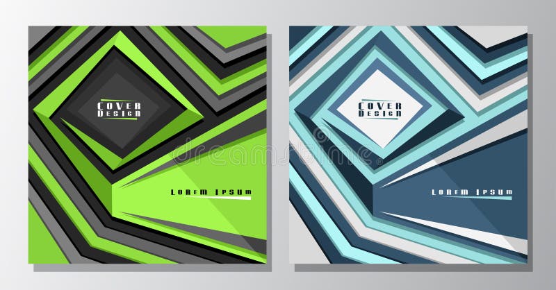 Vector Square Futuristic Covers Stock Vector - Illustration of blue ...