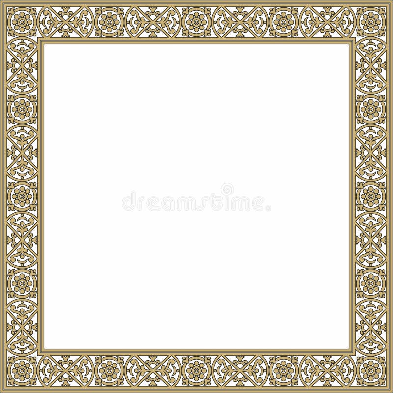 Vector Square Gold with Black Border, Frame, Pompeii Stock Vector ...