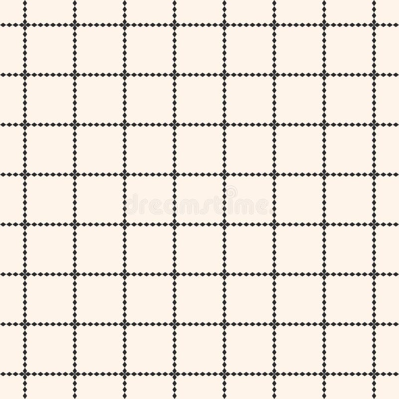 Vector Square Grid Seamless Pattern. Geometric Lattice, Cross Jagged ...