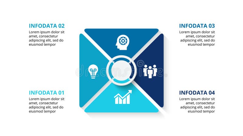Vector Square Infographic with 4 Options. Presentation Slide Stock ...