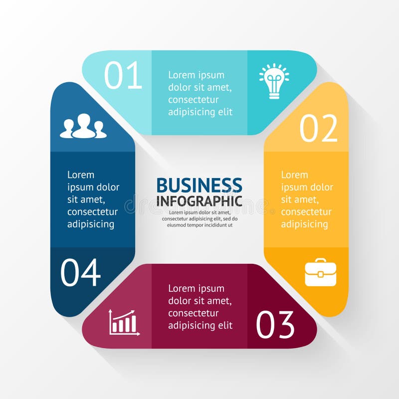 Vector Square Puzzle Infographic, Cycle Diagram, Graph, Presentation ...