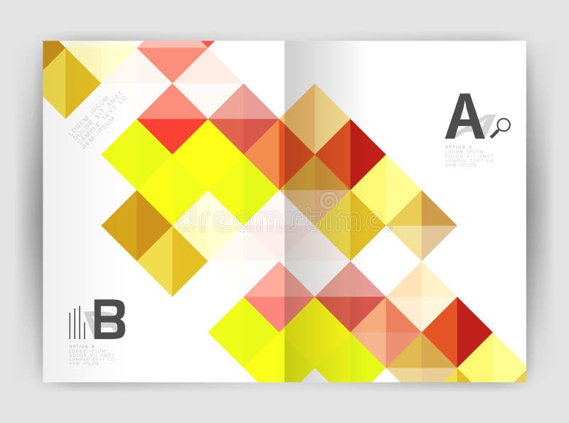 Vector Square Leaflet, Business A4 Print Template Stock Illustration ...