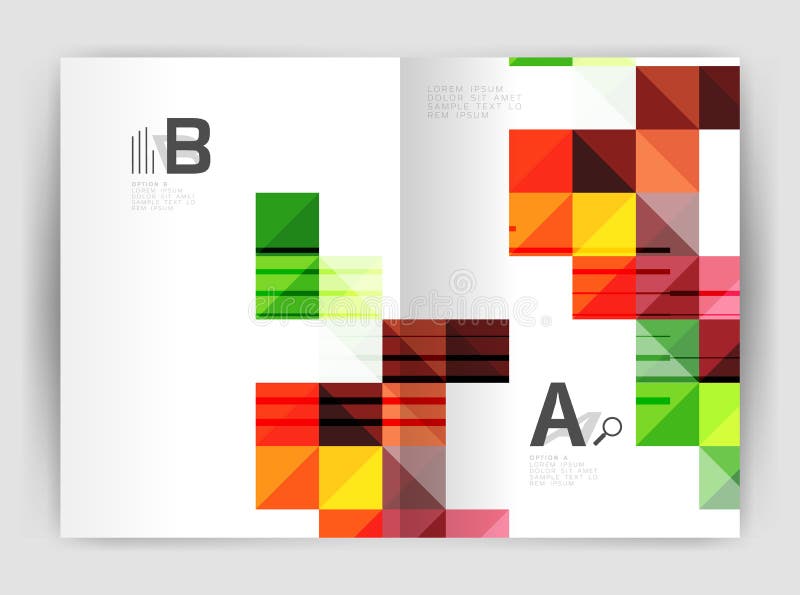 Vector Square Leaflet, Business A4 Print Template Stock Illustration ...