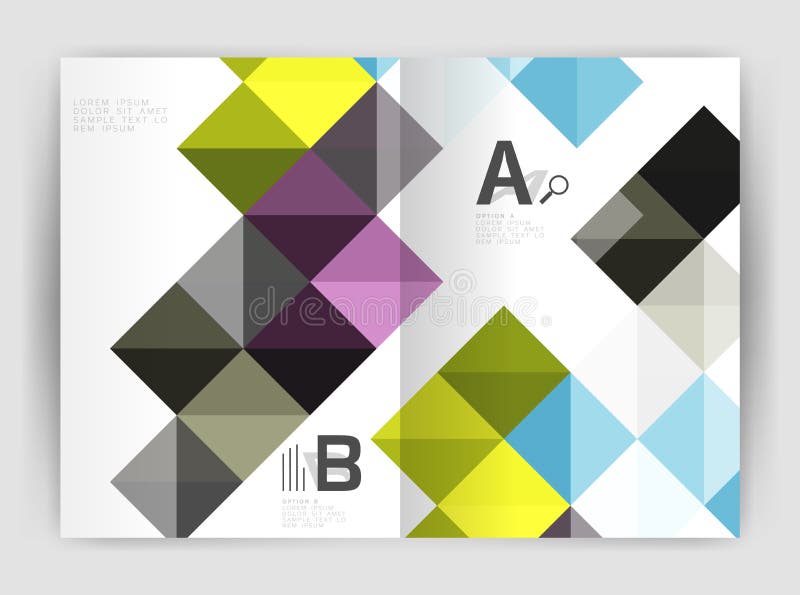 Vector Square Leaflet, Business A4 Print Template Stock Illustration ...