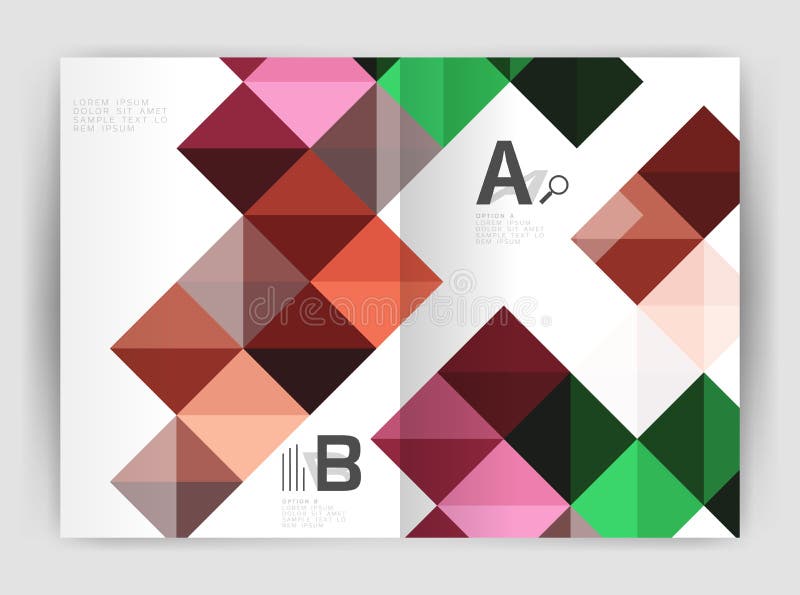 Vector Square Leaflet, Business A4 Print Template Stock Illustration ...