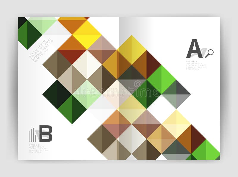 Vector Square Leaflet, Business A4 Print Template Stock Illustration ...