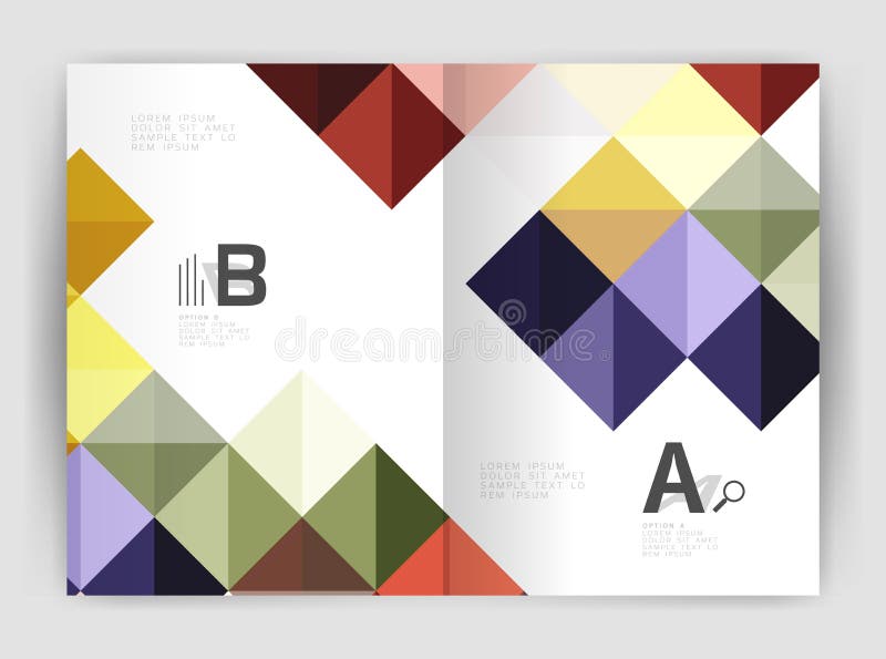 Vector Square Leaflet, Business A4 Print Template Stock Illustration ...