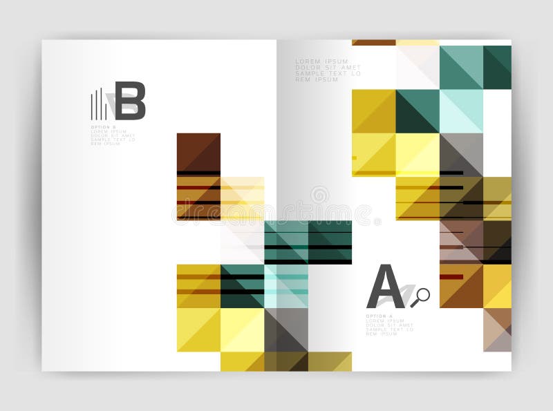 Vector Square Leaflet, Business A4 Print Template Stock Illustration ...