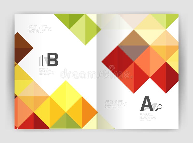Vector Square Leaflet, Business A4 Print Template Stock Illustration ...