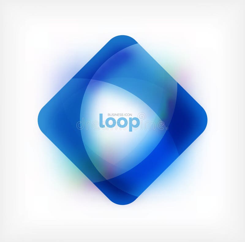 Vector Square Loop Business Symbol, Geometric Icon Created of Waves ...