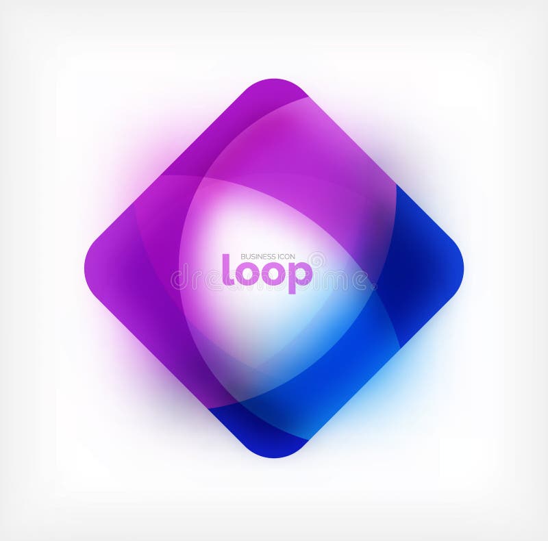 Vector Square Loop Business Symbol, Geometric Icon Created of Waves ...