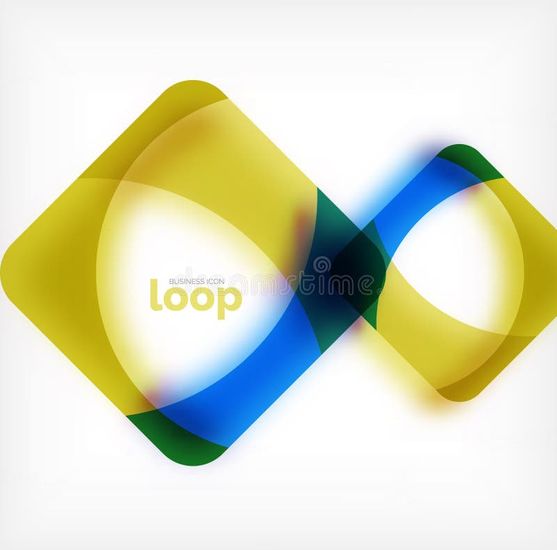 Vector Square Loop Business Symbol, Geometric Icon Created of Waves ...