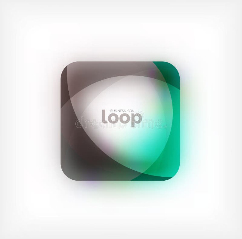 Vector Square Loop Business Symbol, Geometric Icon Created of Waves ...