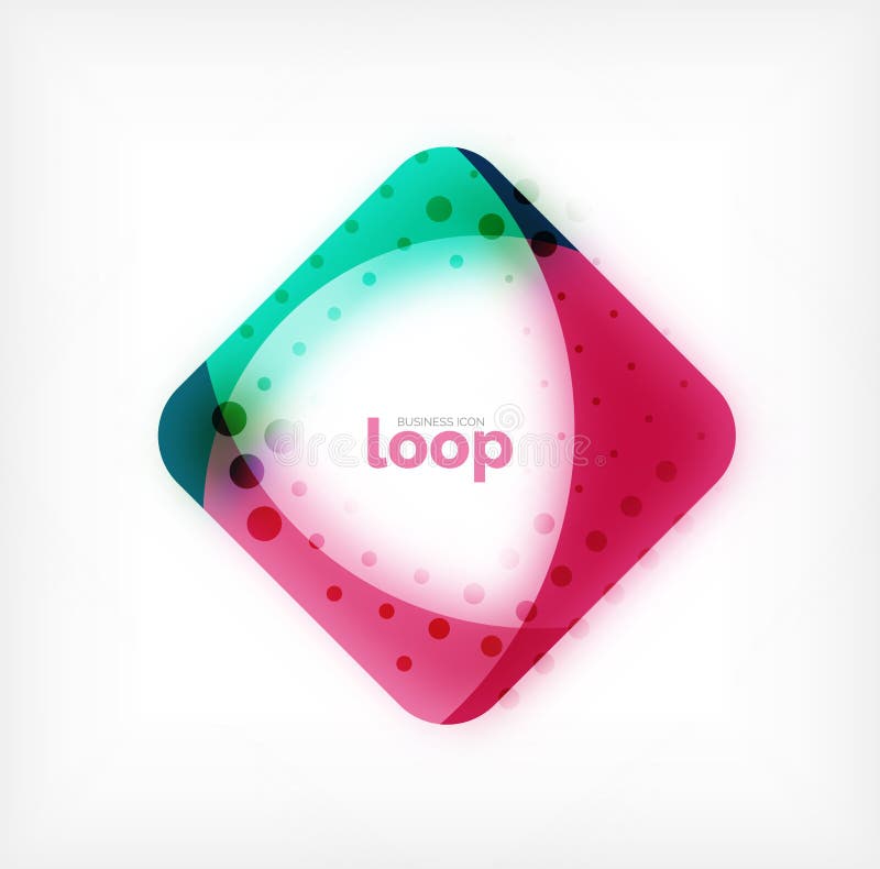 Vector Square Loop Business Symbol, Geometric Icon Created of Waves ...