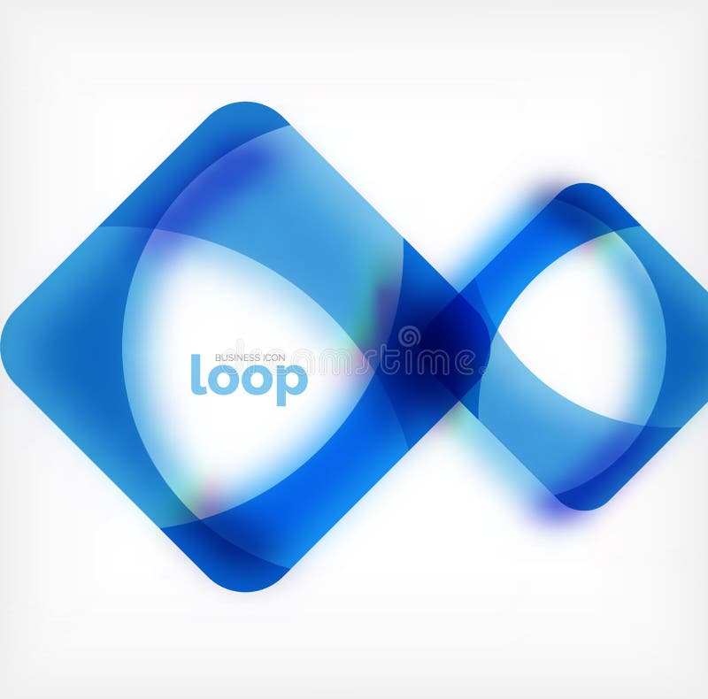 Vector Square Loop Business Symbol, Geometric Icon Created of Waves ...