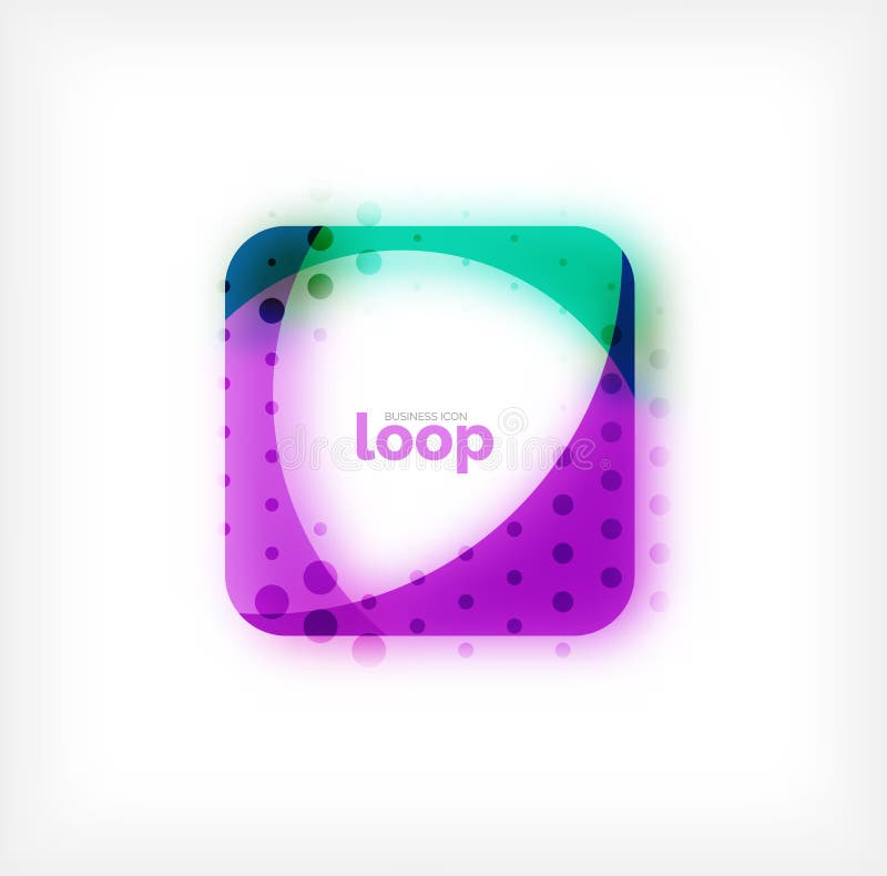Vector Square Loop Business Symbol, Geometric Icon Created of Waves ...