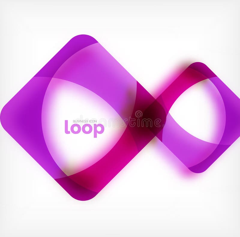 Vector Square Loop Business Symbol, Geometric Icon Created of Waves ...