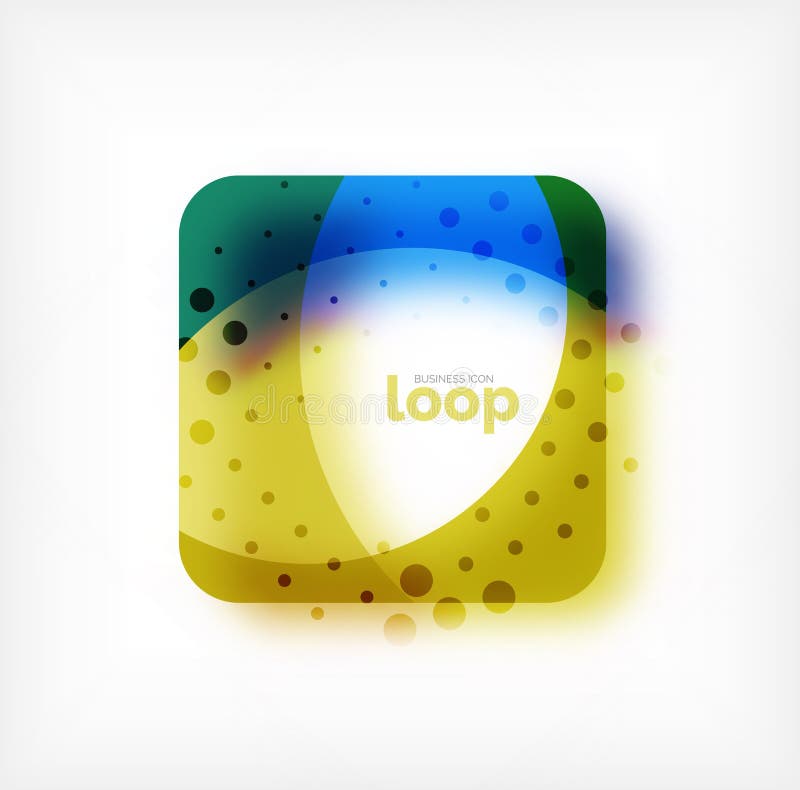 Vector Square Loop Business Symbol, Geometric Icon Created of Waves ...