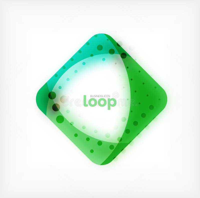 Vector Square Loop Business Symbol, Geometric Icon Created of Waves ...