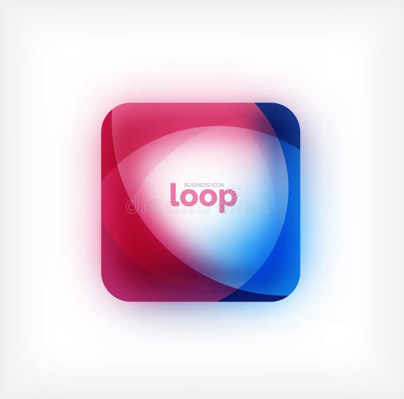 Vector Square Loop Business Symbol, Geometric Icon Created of Waves ...