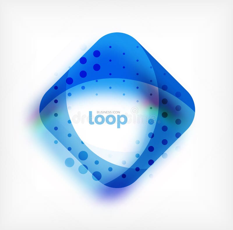 Vector Square Loop Business Symbol, Geometric Icon Created of Waves ...