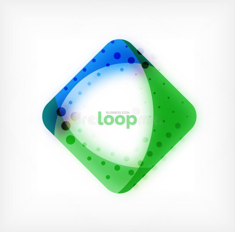 Vector Square Loop Business Symbol, Geometric Icon Created of Waves ...