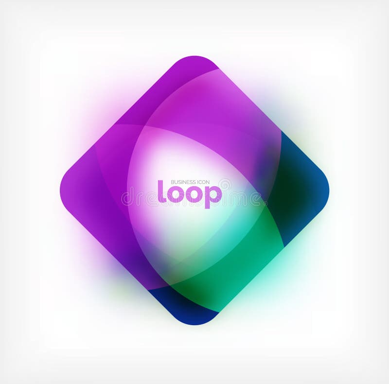 Vector Square Loop Business Symbol, Geometric Icon Created of Waves ...