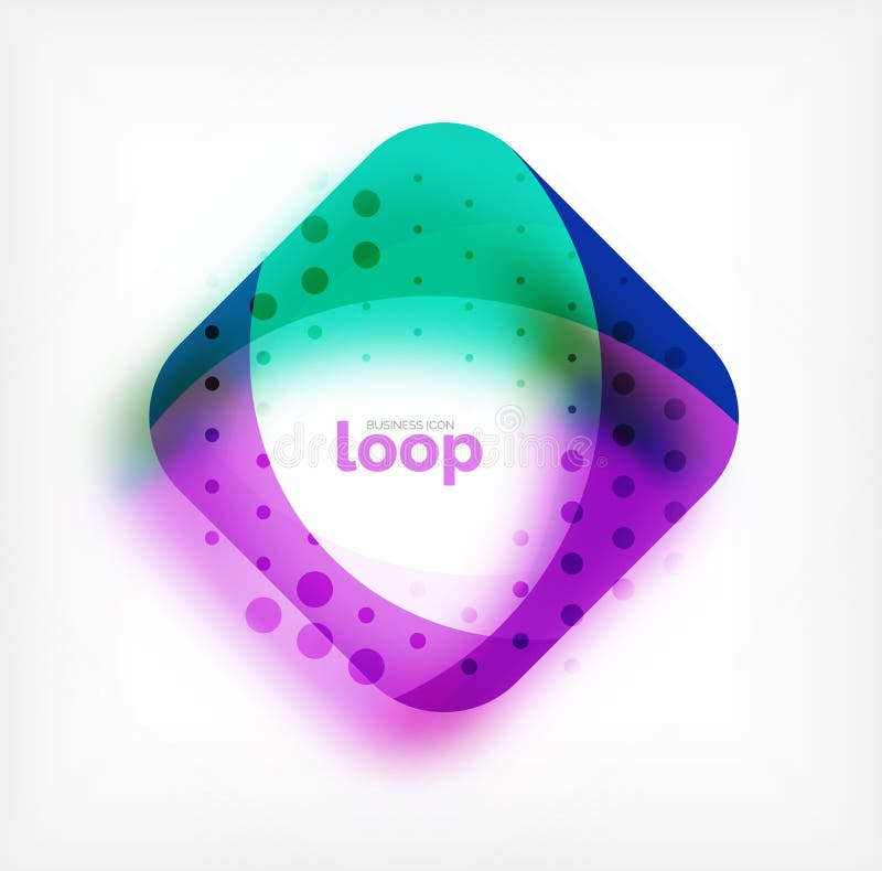 Vector Square Loop Business Symbol, Geometric Icon Created of Waves ...
