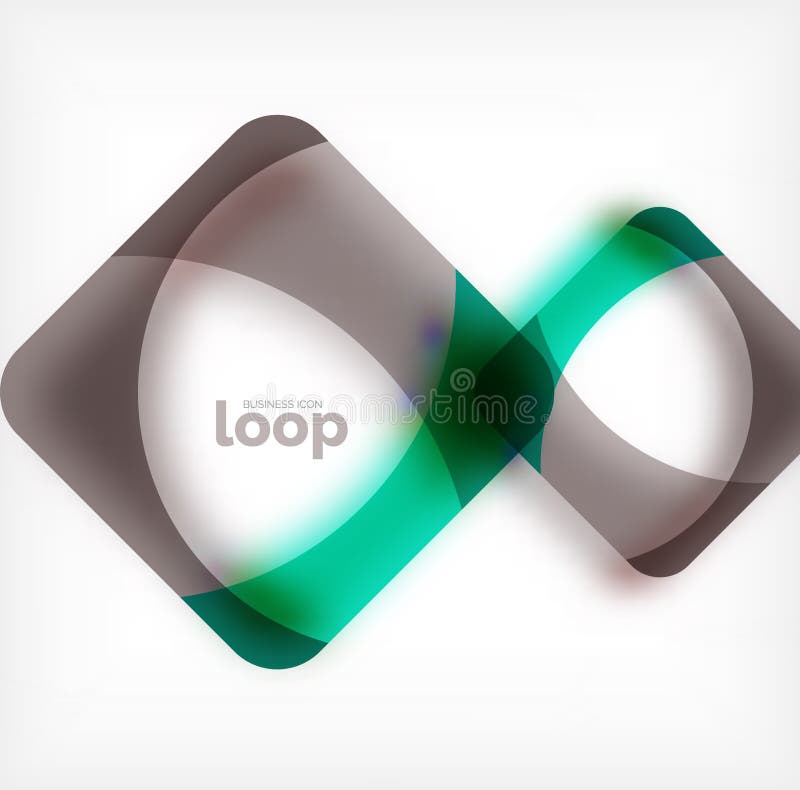 Vector Square Loop Business Symbol, Geometric Icon Created of Waves ...