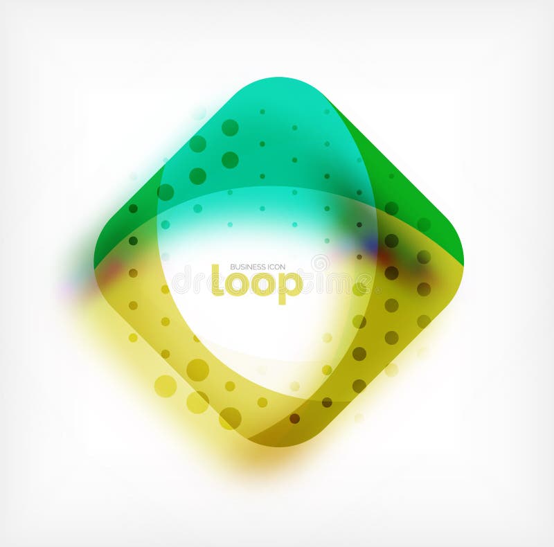 Vector Square Loop Business Symbol, Geometric Icon Created of Waves ...