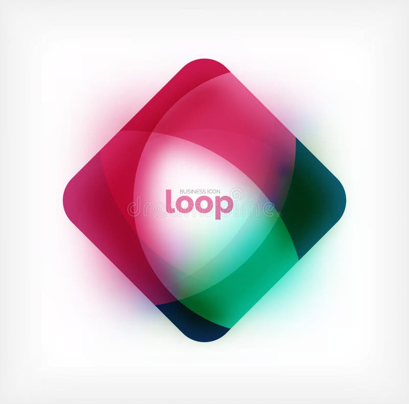 Vector Square Loop Business Symbol, Geometric Icon Created of Waves ...
