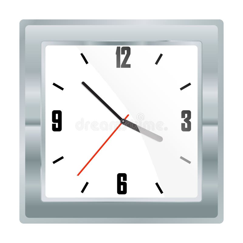 Vector Square Mechanical Platinum Watch with a White Dial and Black ...