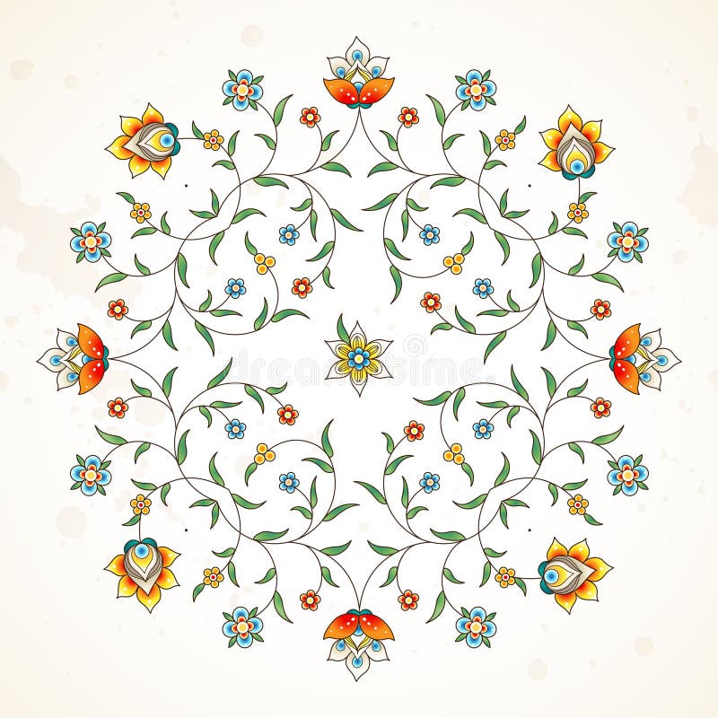 Vector Square Ornament in Eastern Style. Stock Vector - Illustration of ...