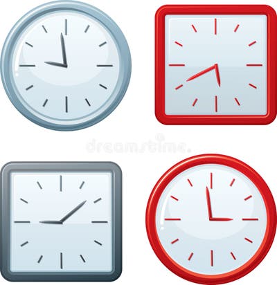 Vector Square and Round Clocks. Stock Vector - Illustration of ...