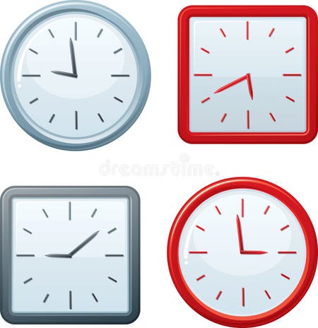 Vector Square and Round Clocks. Stock Vector - Illustration of ...