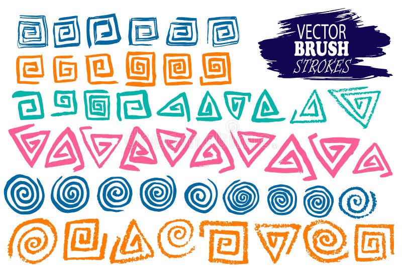 Vector Square Round Triangle Brushes Stock Vector - Illustration of ...