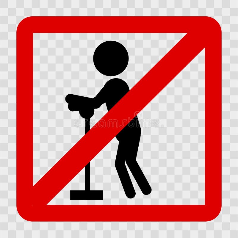 Simple Vector Square Rounded Corner, Prohibition Sign, Do Not Lean at ...