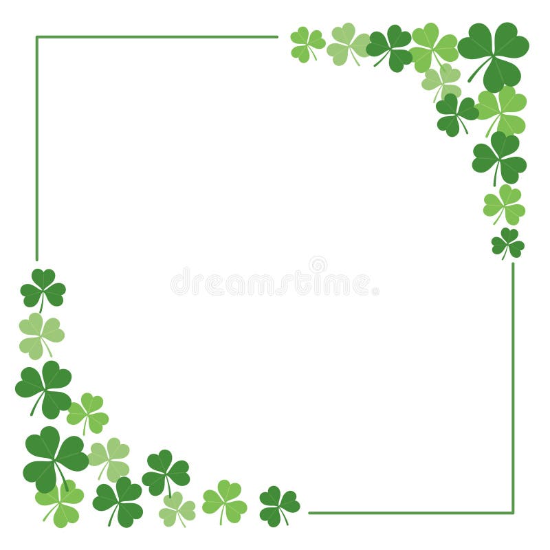 Vector Square Shamrock Frame Illustration Isolated on a White ...