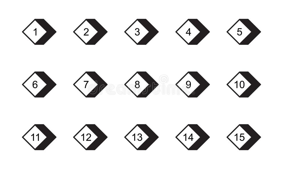 Vector Square Shape Bullet Point Numbers Stock Illustration ...