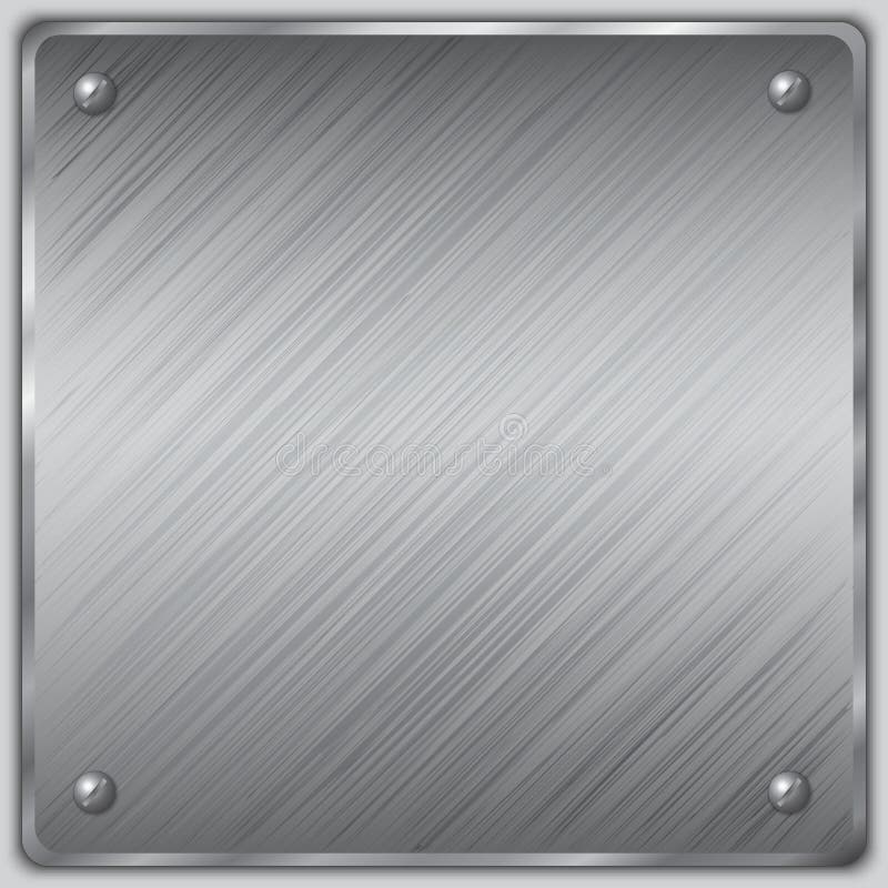 Vector Square Steel Plate with Screws Stock Vector - Illustration of ...