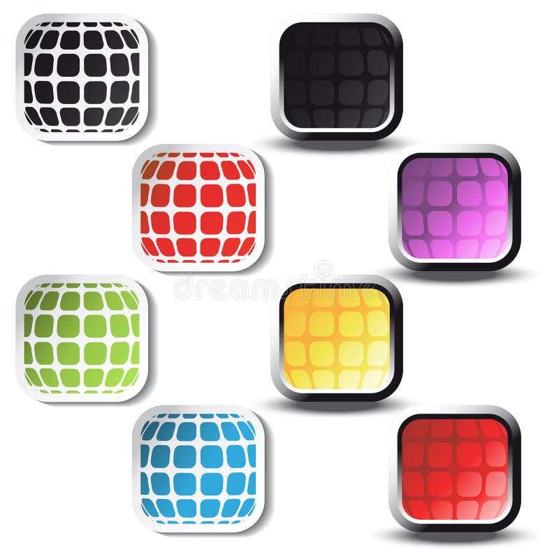Vector Square Stickers and Square Buttons Stock Vector - Illustration ...