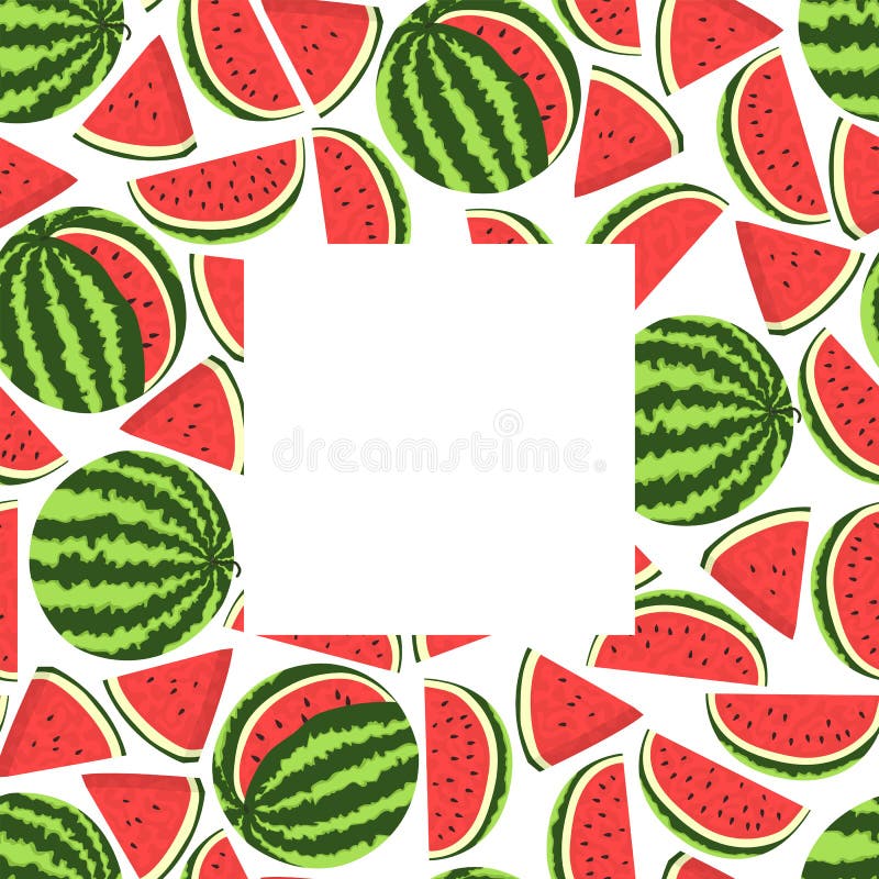 Watermelon Frame Illustration Stock Illustration - Illustration of ...