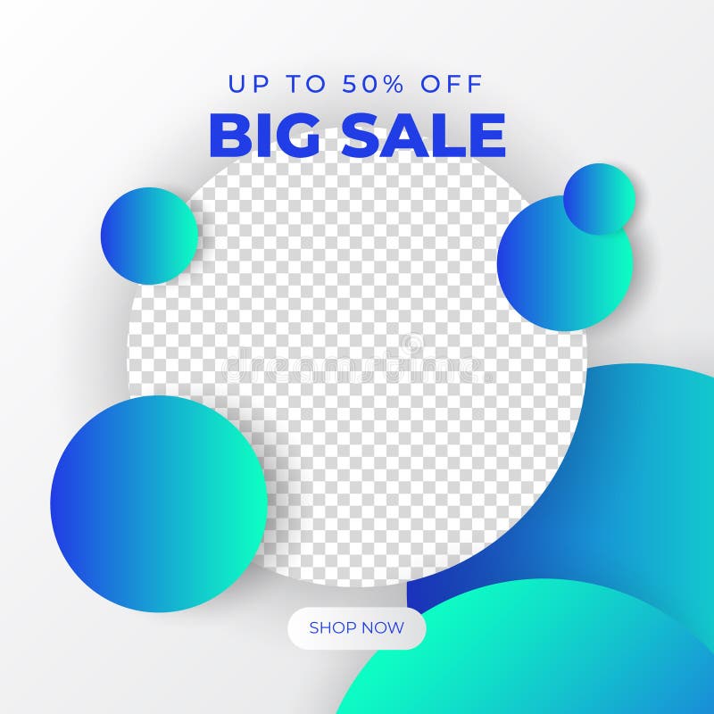 Vector Square Web Banner Templates for Big and Mega Sale with Blue ...