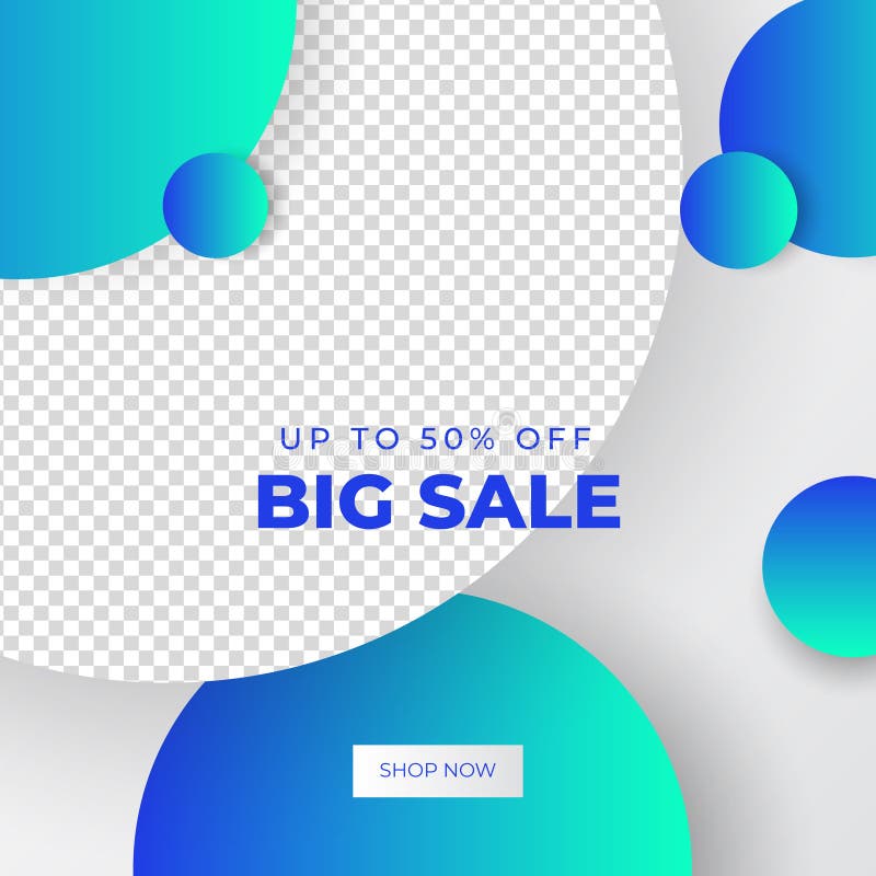 Vector Square Web Banner Templates for Big and Mega Sale with Blue ...