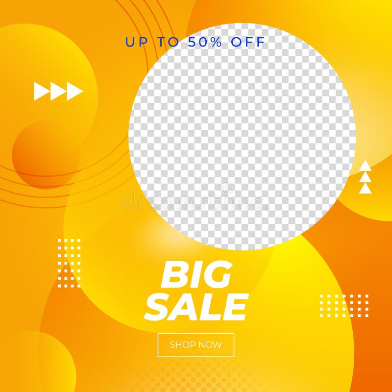 Vector Square Web Banner Templates for Big and Mega Sale with Yellow ...