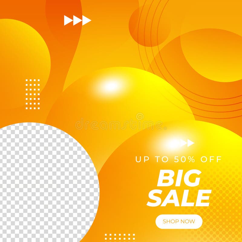 Vector Square Web Banner Templates for Big and Mega Sale with Yellow ...