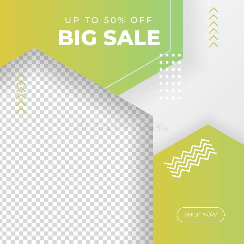 Vector Square Web Banner Templates for Big and Mega Sale with Yellow ...