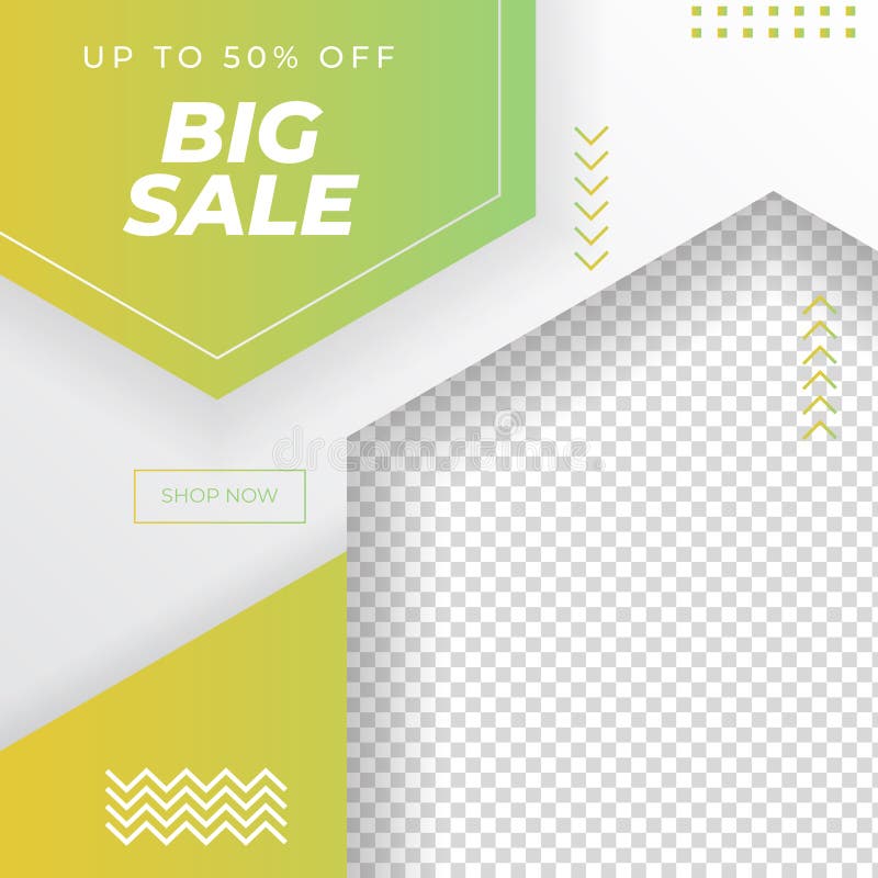 Vector Square Web Banner Templates for Big and Mega Sale with Yellow ...